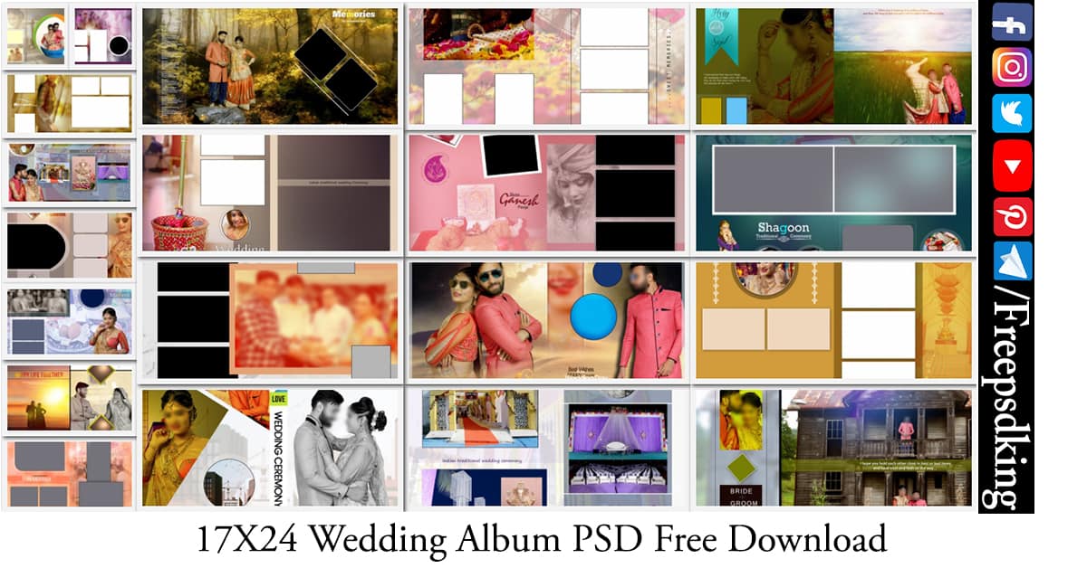 17X24 Wedding Album PSD Free Download - Freepsdking.com